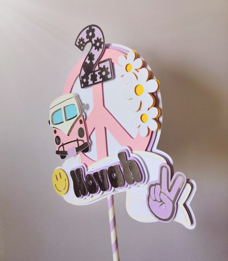 Groovy Cake Topper Hippie Cake Topper Campervan Cake - Etsy UK