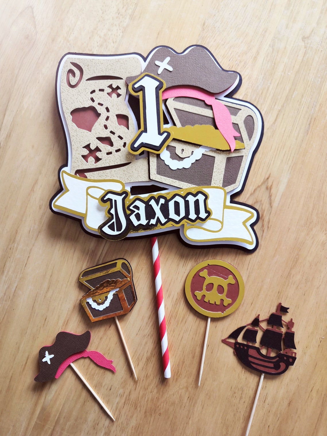 Pirate Cake Topper | 3D Cake Topper | Personalised Cake Topper | Pirate ...