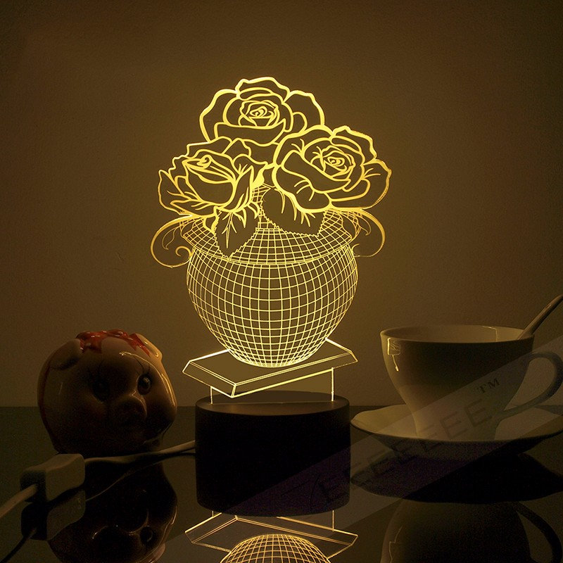 3D Led Acrylic, 3D Table Night Light Acrylic Illusion, File for Laser ...