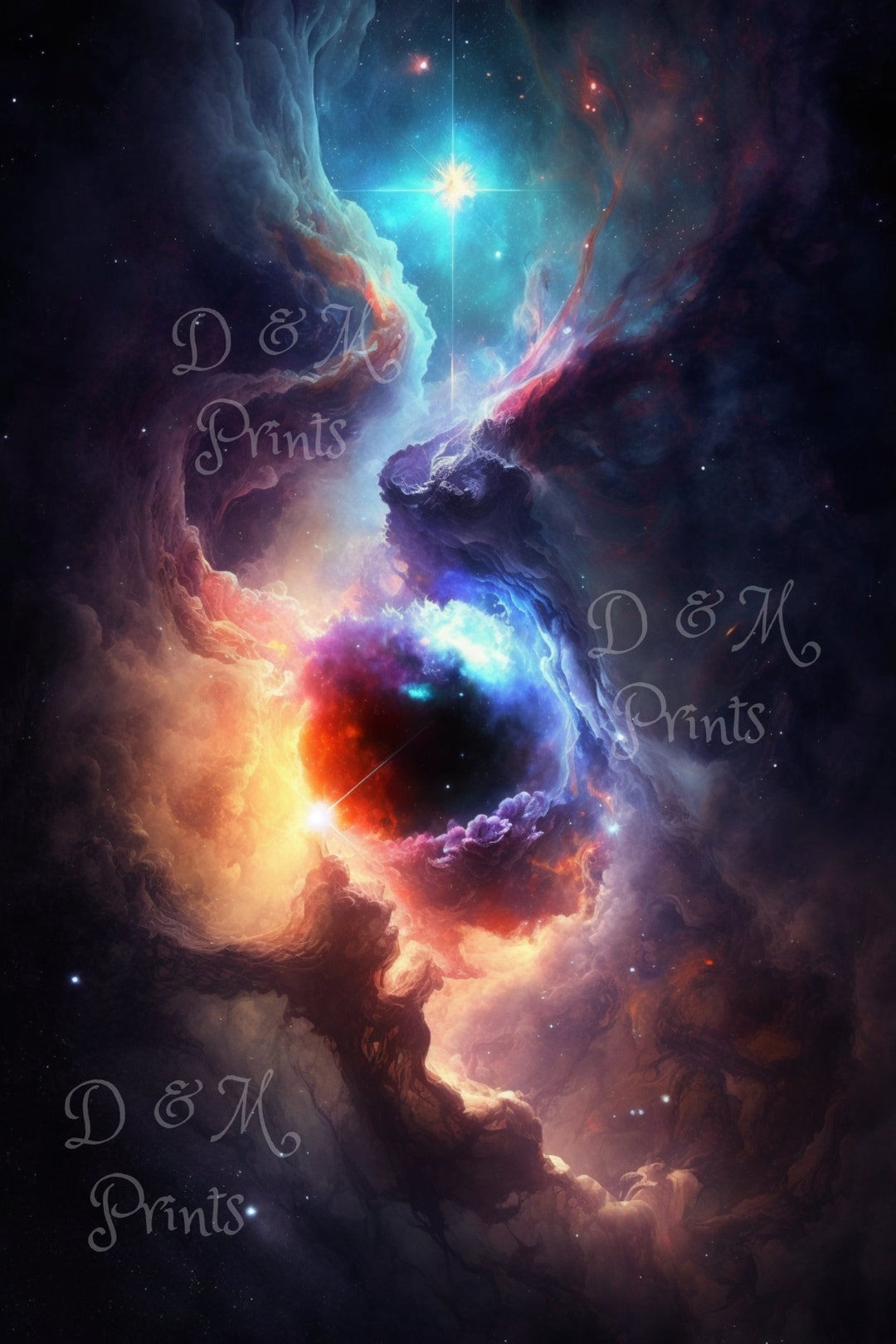 Galaxy Space Print, Digital Wall Decor, Concept Art of Space Wall Print ...