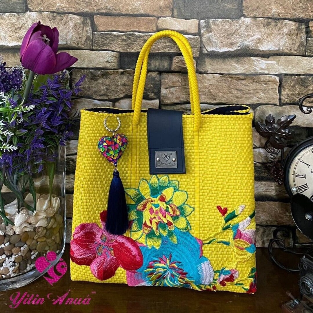 Handwoven Recycled Plastic Tote, Mexican Plastic Bag, Summer Bag, Beach ...