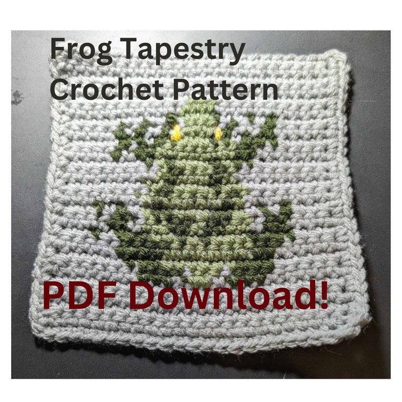 Frog Mug Rug Crochet Pattern, Intarsia Design, Crochet Coaster Pattern ...