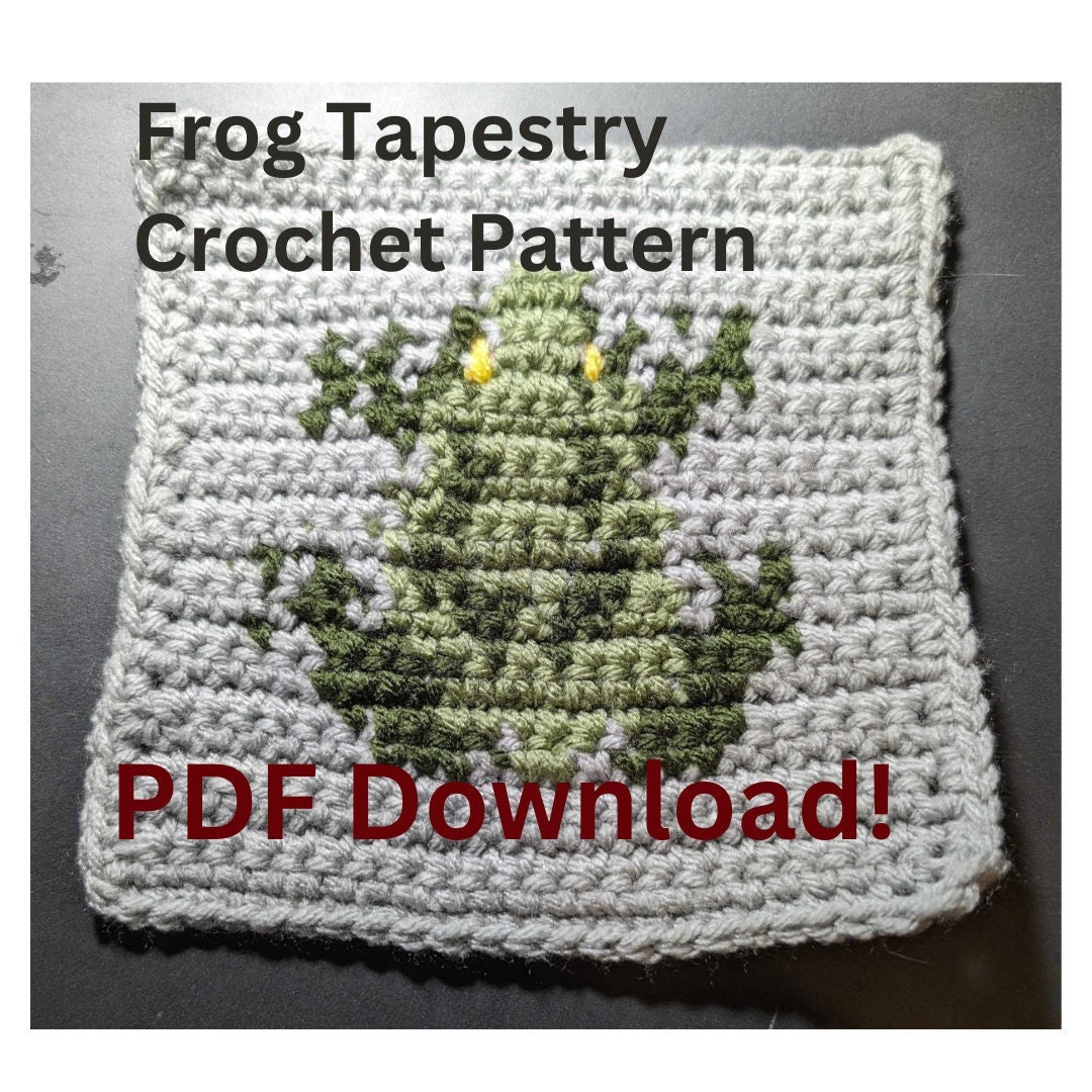 Frog Mug Rug Crochet Pattern, Intarsia Design, Crochet Coaster Pattern ...