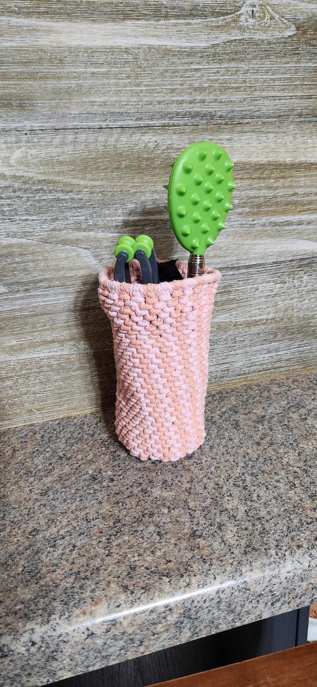 Macrame Pen Holder, Boho Desk Organizer, Pen Storage, Office Decor ...