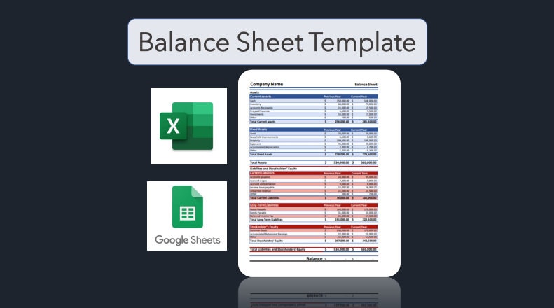 Balance Sheet Template | Google Sheets | Excel - Etsy