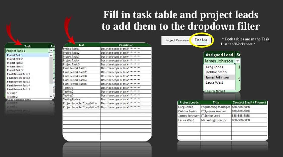 Project Tracker | Simple Project Management | Excel & Google Sheets - Etsy
