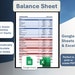 Balance Sheet Template | Google Sheets | Excel - Etsy