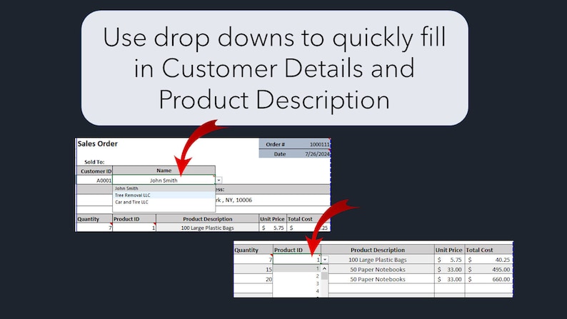 Sales Order Form Template | Excel | Google Sheets | PDF - Etsy