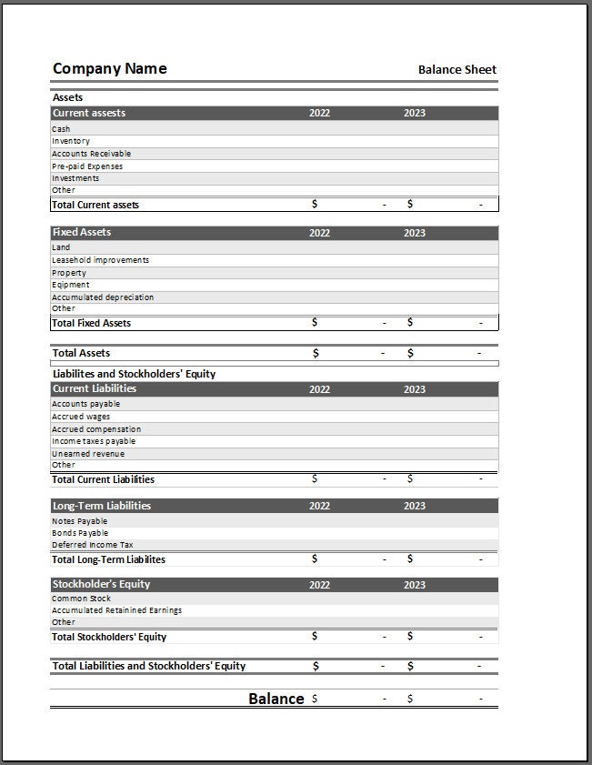 Simple Balance Sheet | Excel | Google Sheets | Easy to Use and ...