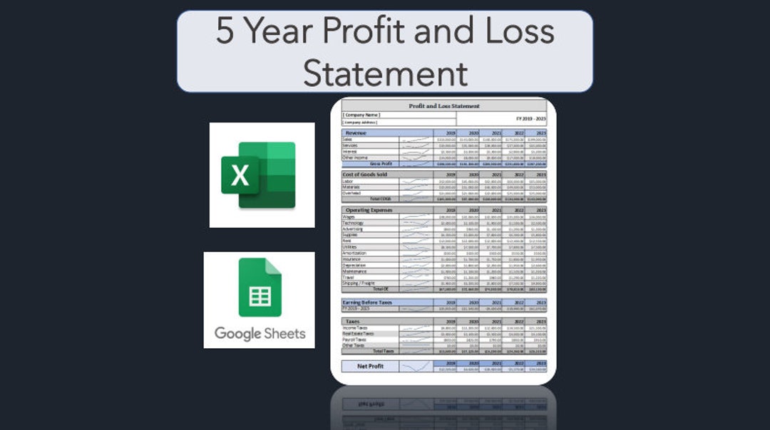 Profit and Loss Statement | Five Year Financial Comparison | Google ...