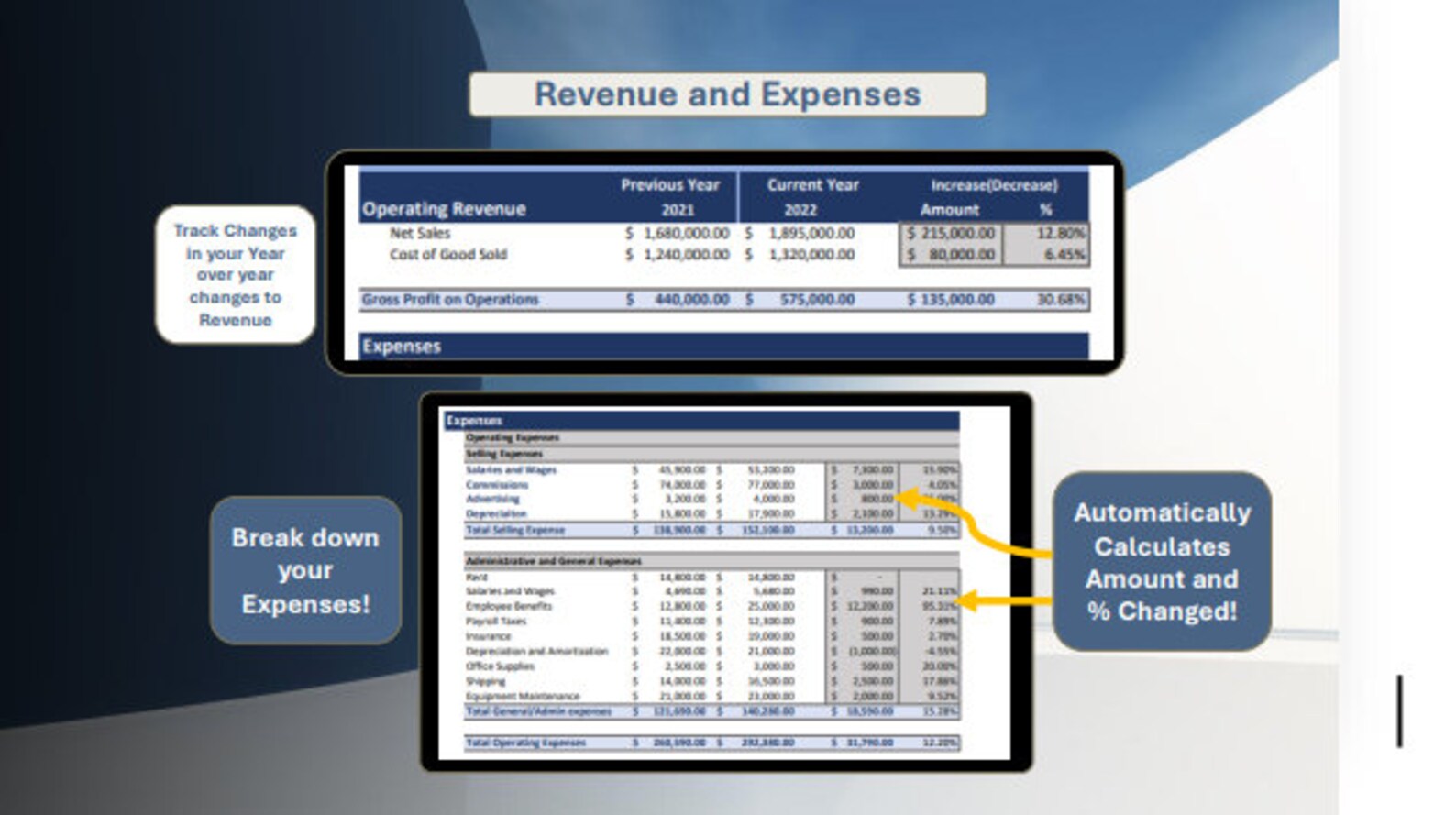 Income Statement Template (excel & Google Sheets) - Etsy