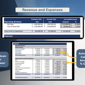 Income Statement Template (excel & Google Sheets) - Etsy