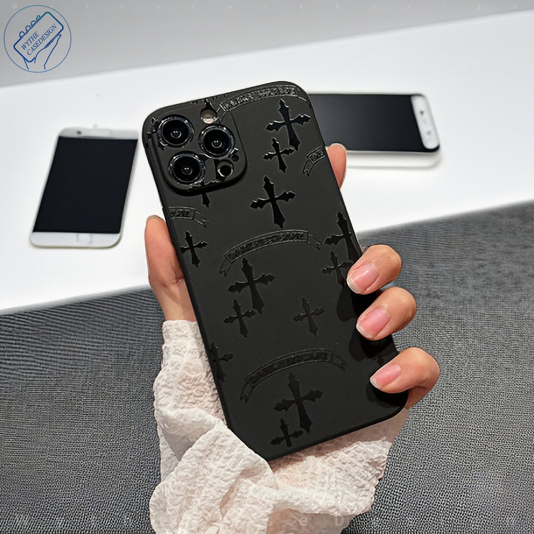 Chrome Hearts Matte Black Cross Printing Mobile Phone Case - Etsy
