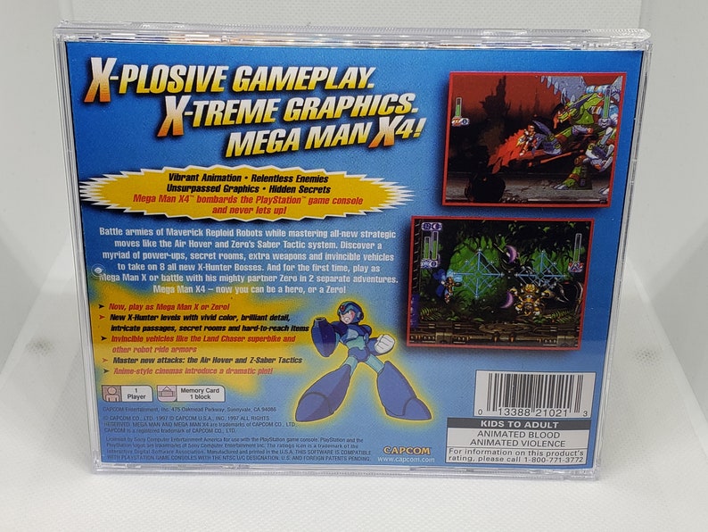 Mega Man X4 Reproduction Case No Disc No Manual PS1 - Etsy