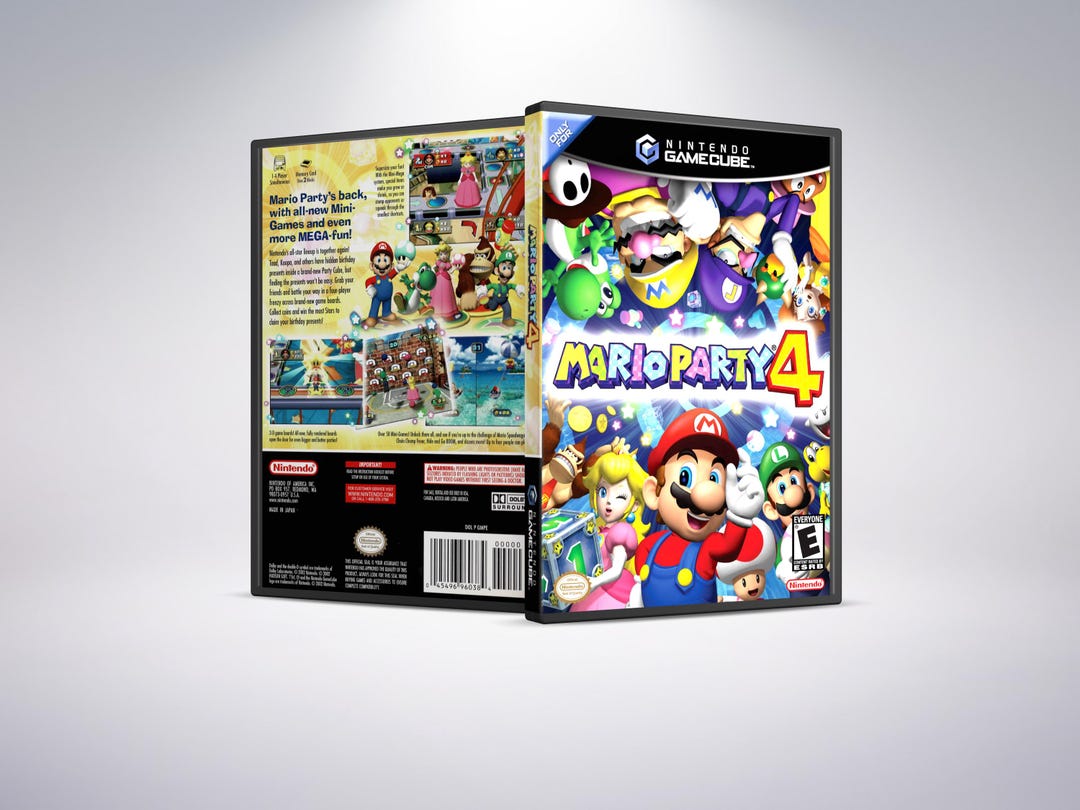 Custom Case - Mario Party 4 - No Disc - No Manual - Gamecube - Custom ...