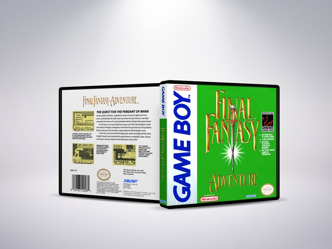 Custom GB Game Case - Final Fantasy Adventure - No Game - No Manual ...