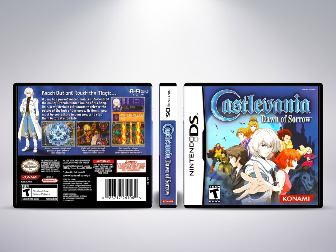 Custom Case - Castlevania Dawn of Sorrow - No Game - No Manual - NDS ...