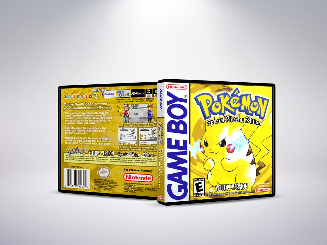 Custom GB Game Case - Pokemon Yellow - No Game - No Manual - Gameboy ...