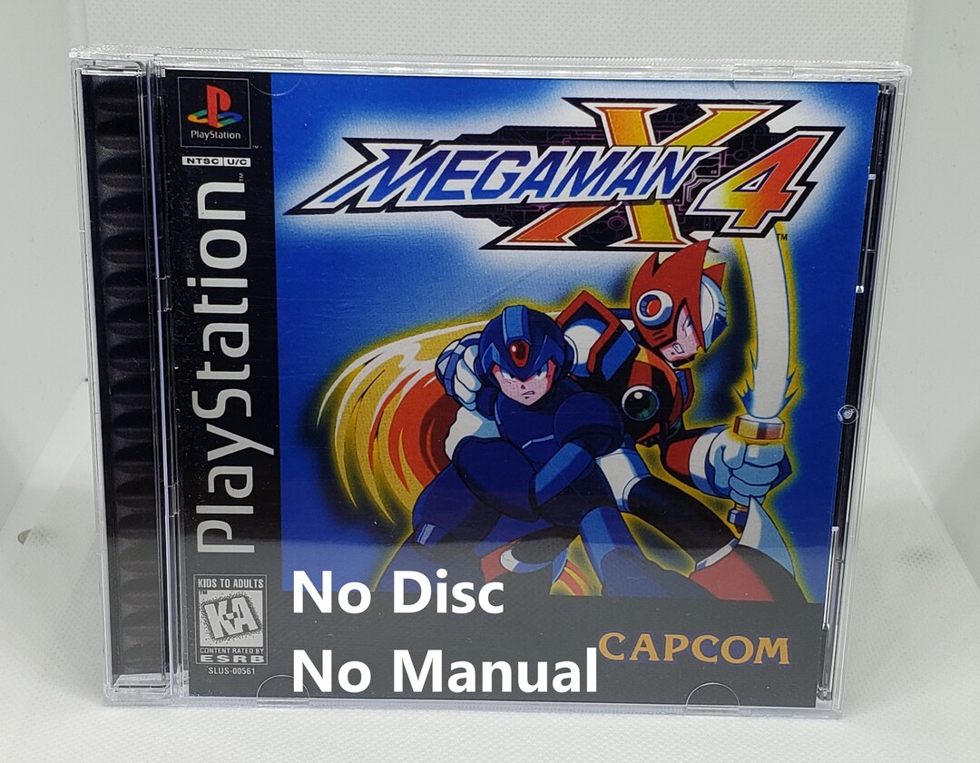 Mega Man X4 Reproduction Case - No Disc - No Manual - PS1 - Sony Playstation 1 - Custom Game ...