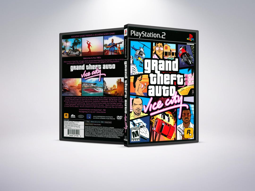 Custom PS2 Case Grand Theft Auto Vice City No Disc No Manual Custom ...