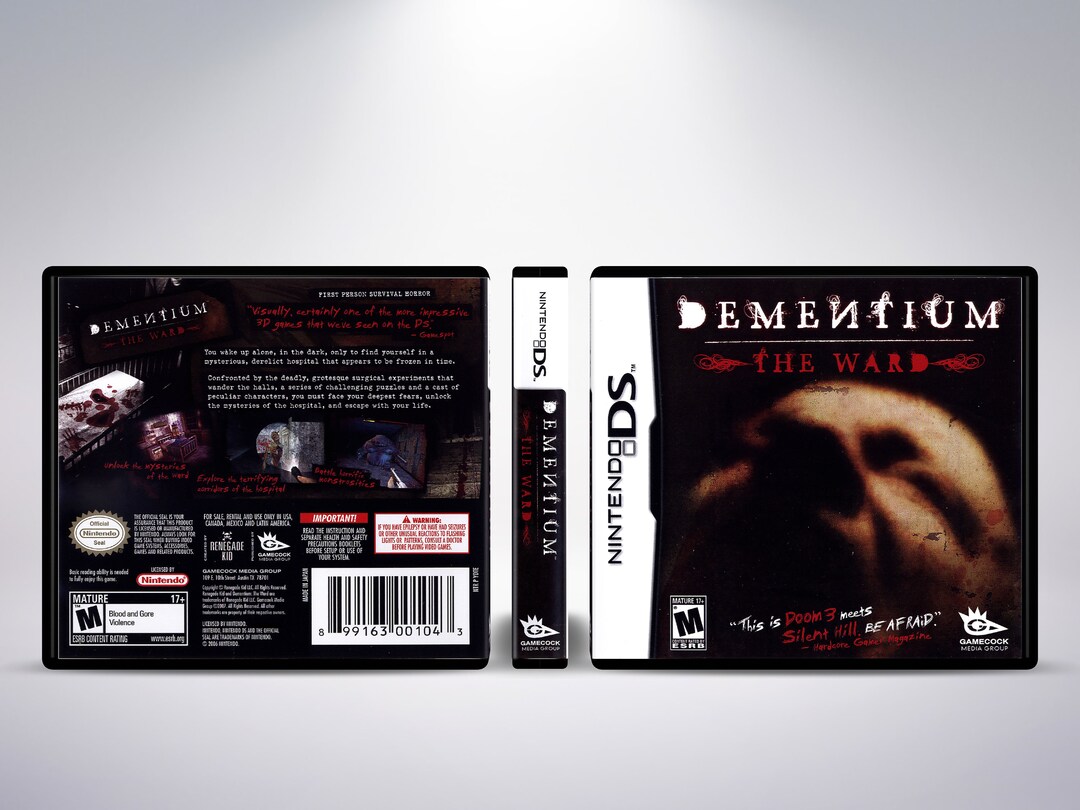 Custom Case - Dementium the Ward - No Game - No Manual - NDS - NDS Case ...