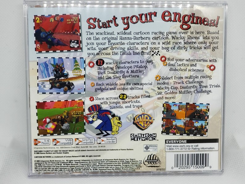 Wacky Races Reproduction Case - No Disc - No Manual - Sega Dreamcast - Etsy