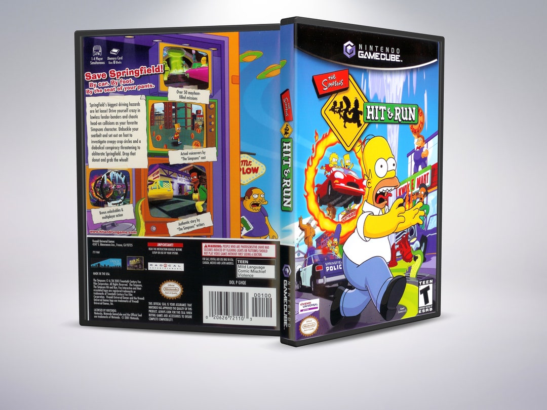 Custom Case - Simpsons Hit and Run - No Disc - No Manual - Gamecube - Etsy