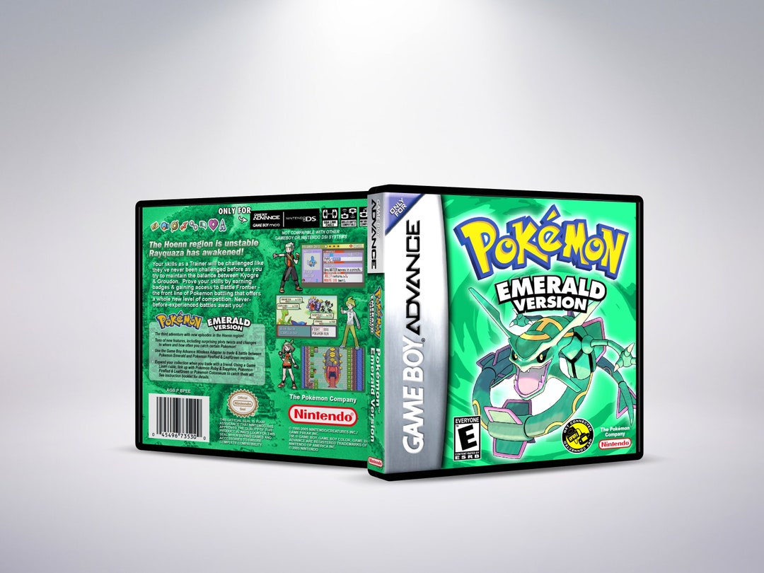 Custom Case Pokémon Emerald No Game No Manual Gameboy Advance GBA Case ...
