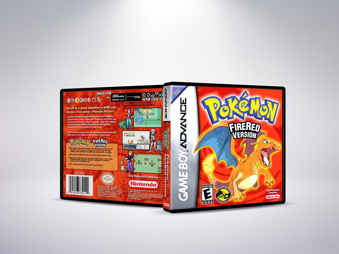Custom Case Pokémon Fire Red No Game No Manual Gameboy Advance GBA Case ...