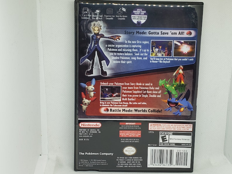 Custom Case - Pokemon Colosseum - No Disc - No Manual - Gamecube - Etsy