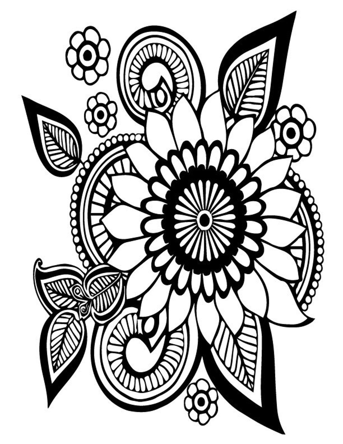 Henna Design Coloring Pages: 50 Printable Designs (digital Download) - Etsy