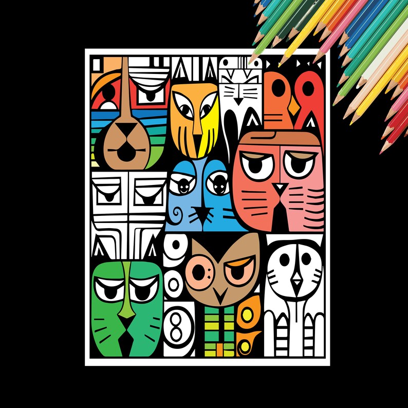 Picasso Inspired Creatures Coloring Pages: 50 Printable Designs ...
