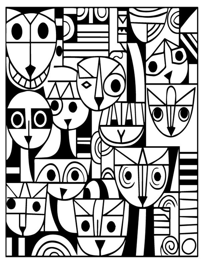 Picasso Inspired Creatures Coloring Pages: 50 Printable Designs ...