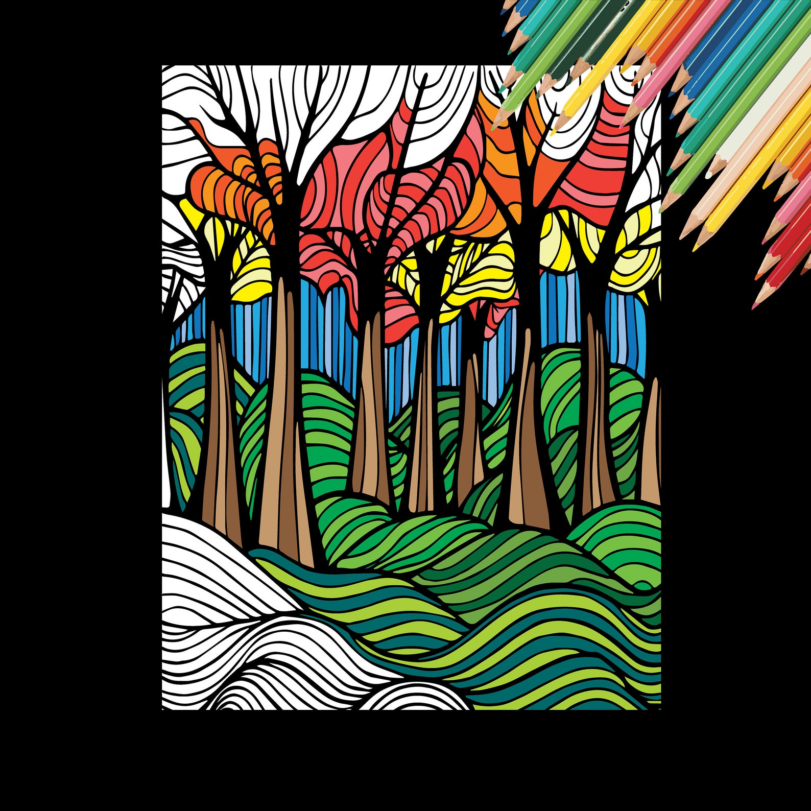 Landscape Coloring Pages | 50 Printable Coloring Pages | Relaxing ...