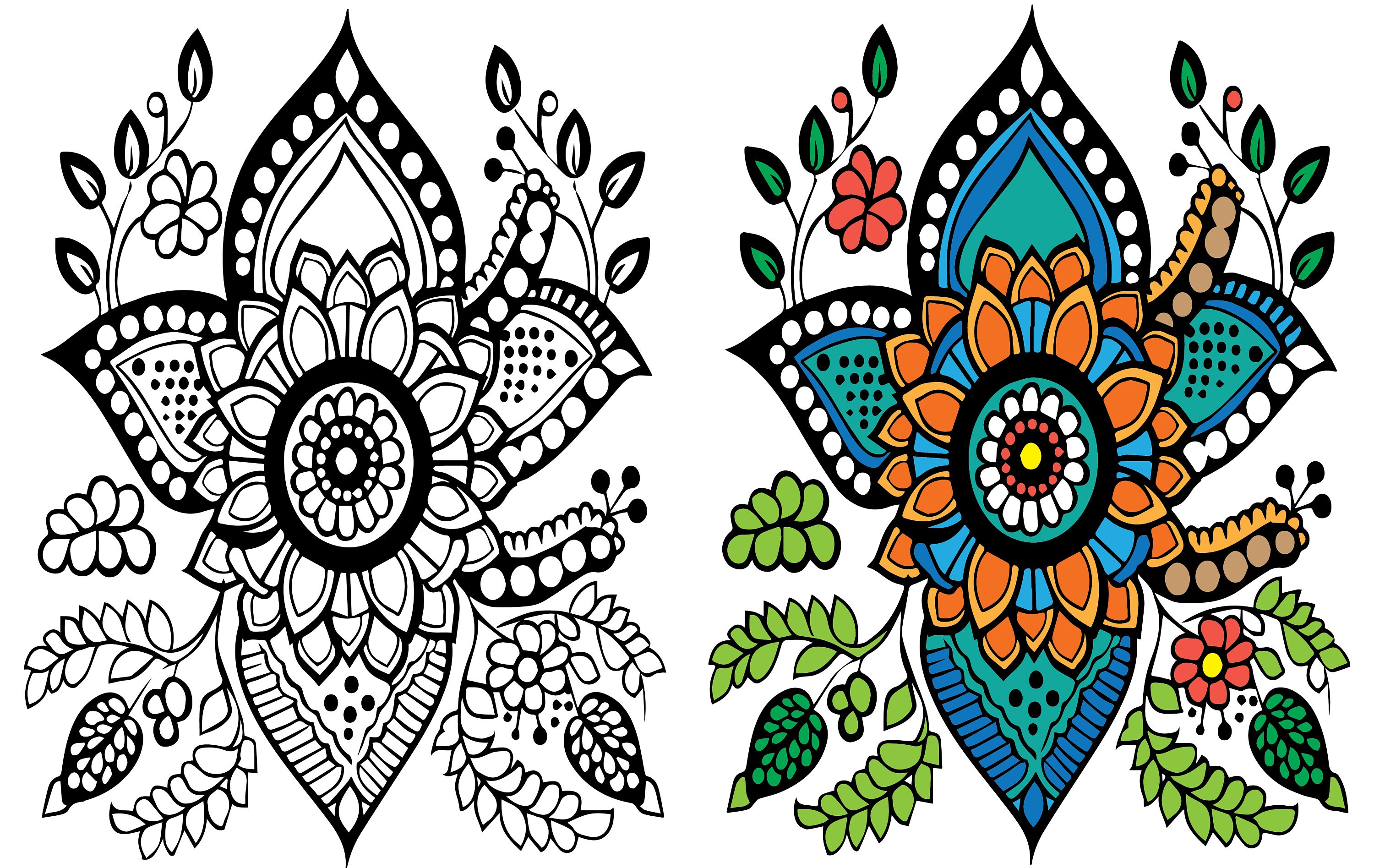 Henna Design Coloring Pages: 50 Printable Designs (digital Download) - Etsy
