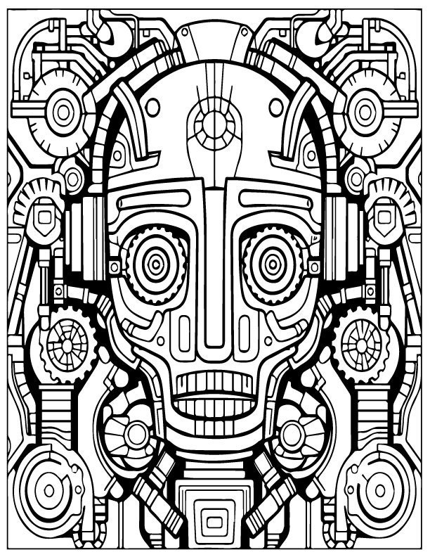 Robots & Futuristic Coloring Pages | 50 Printable Coloring Pages ...