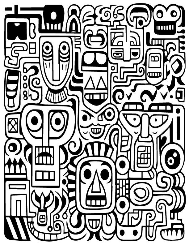 Monster Doodles Coloring Pages: 50 Printable Designs (digital Download ...