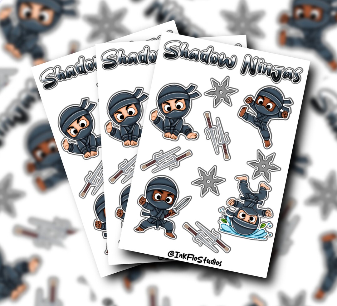 Shadow Ninja Sticker Sheet, Ninja Stickers , Ninjas - Etsy