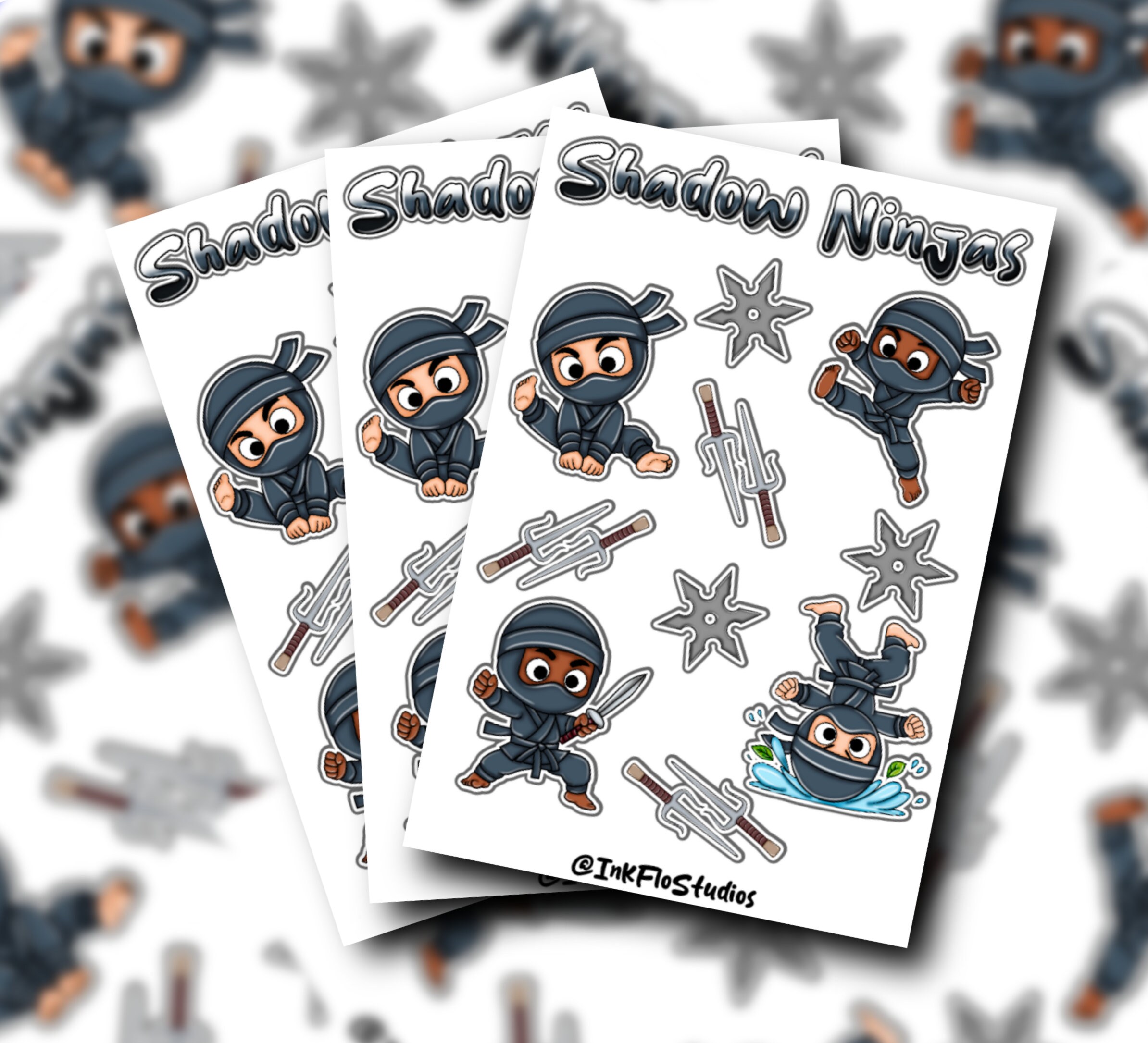 Shadow Ninja Sticker Sheet, Ninja Stickers , Ninjas - Etsy