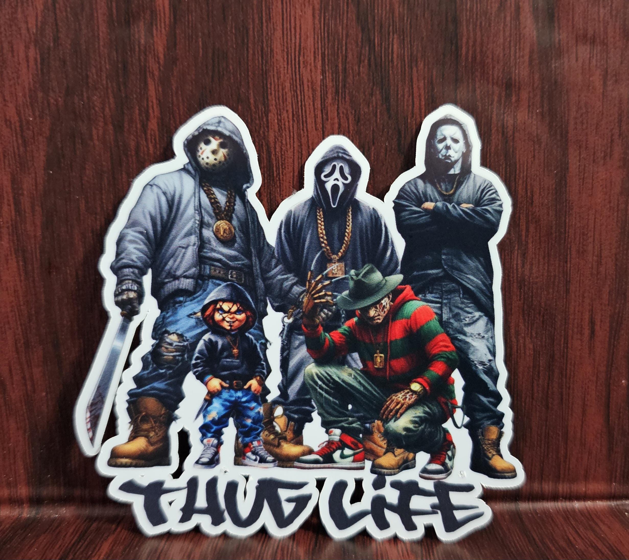 90's Slashers Sticker, Horror Sticker, Halloween Sticker, Thug Life ...