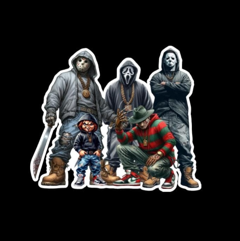 90's Slashers Sticker, Horror Sticker, Halloween Sticker, Thug Life ...
