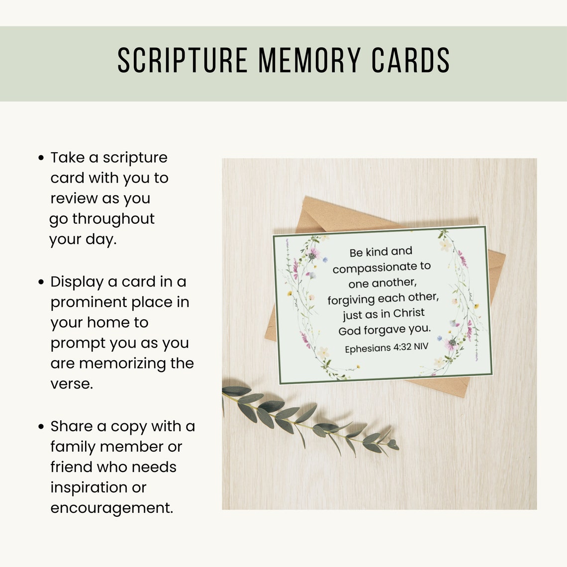 Scripture Memory Journal, Ephesians, Kindness, Compassion, Forgiveness ...