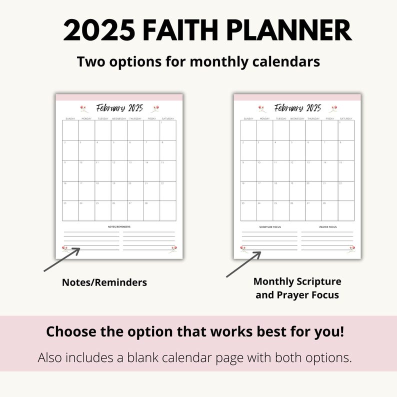 2025 Faith Planner, Calendar, Prayer Focus, Habit Tracker, Scripture ...