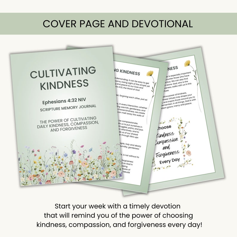 Scripture Memory Journal, Ephesians, Kindness, Compassion, Forgiveness ...