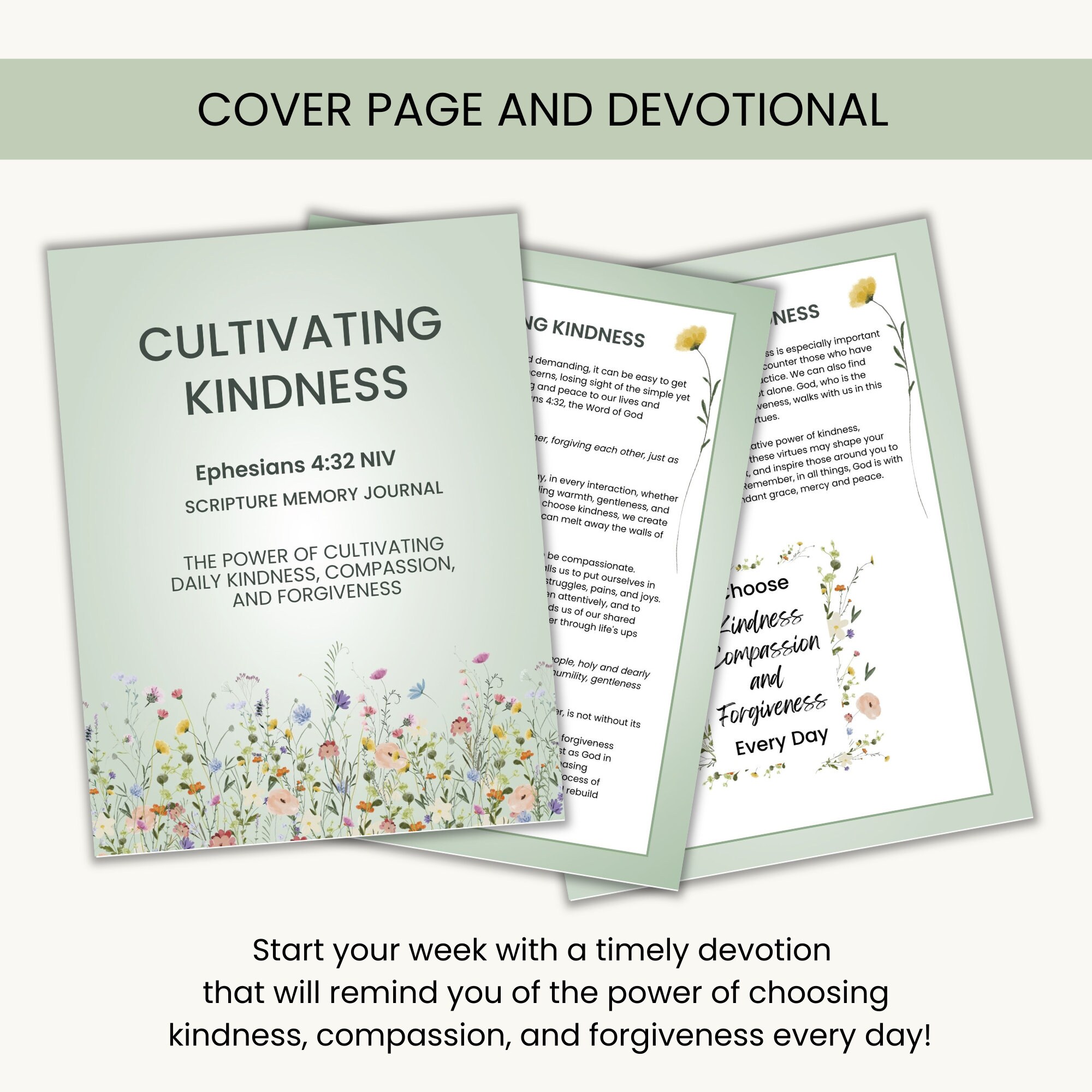 Scripture Memory Journal, Ephesians, Kindness, Compassion, Forgiveness ...