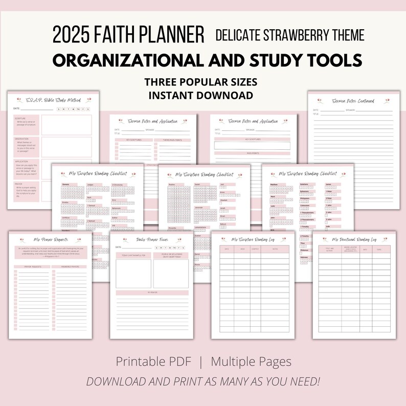 2025 Faith Planner, Calendar, Prayer Focus, Habit Tracker, Scripture ...