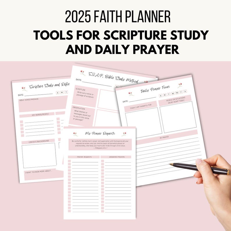 2025 Faith Planner, Calendar, Prayer Focus, Habit Tracker, Scripture ...