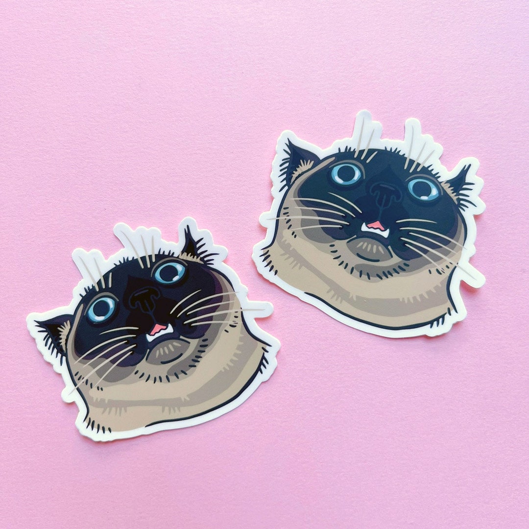 Merv the Cat Vinyl Sticker 2-pack / Mervthecat / Cat Sticker / Funny ...