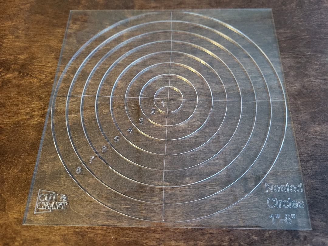1/2 Set NESTED CIRCLES Acrylic Template Multi Circles 1.5 to 8.5 ...