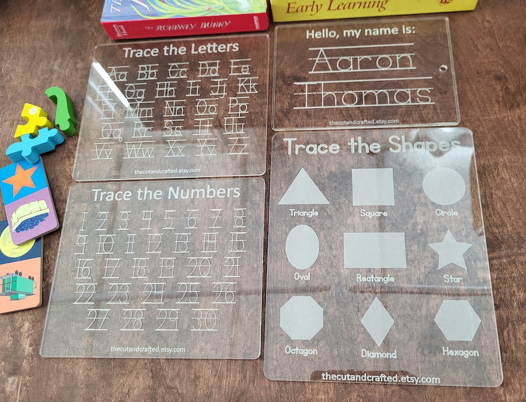 2 Line Name Tracing Board Trace Boards Acrylic Tracing Board Letter ...